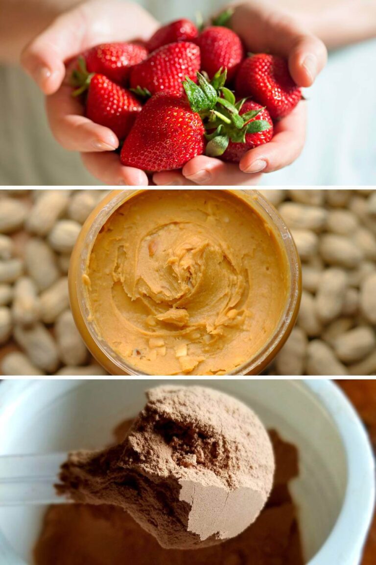 Chocolate Collagen Smoothie With Strawberries & Peanut Butter
